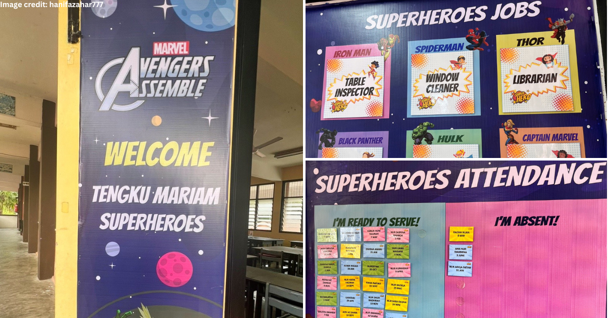 M'sian teacher turns old classroom into vibrant Marvel-themed learning ...