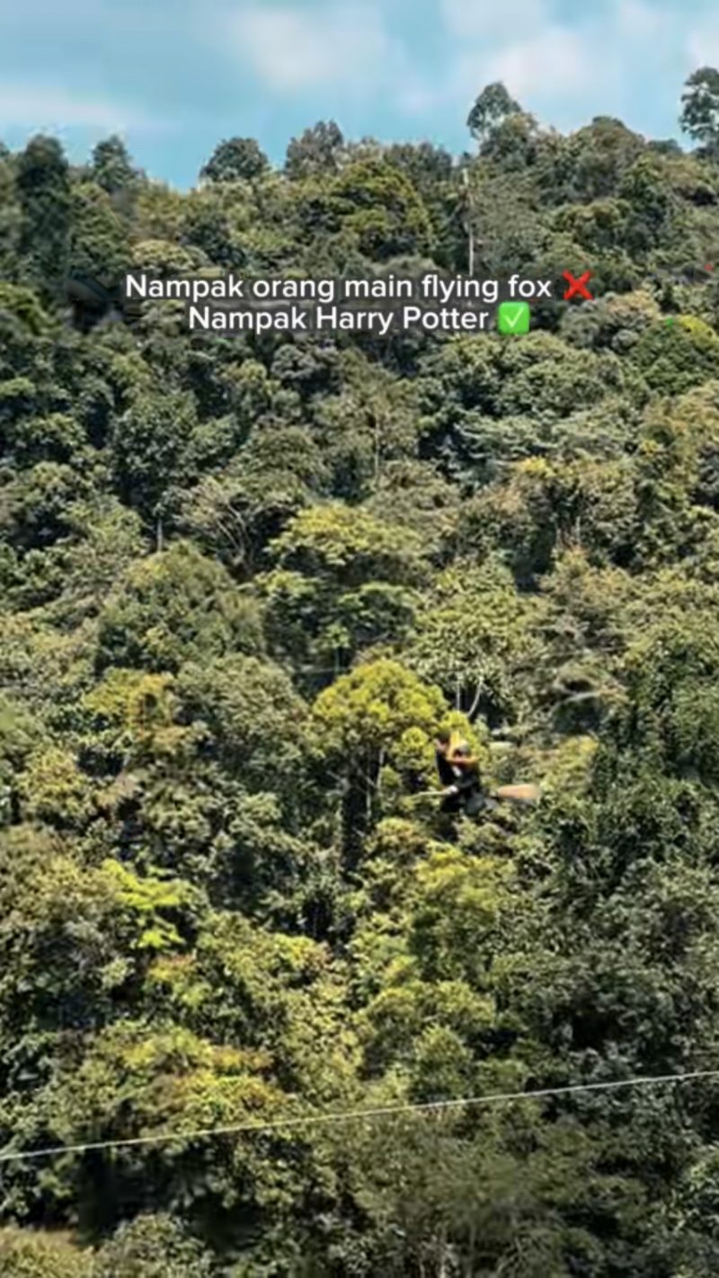 "Real-life Harry Potter?" M'sian man zips down flying fox dressed up as ...